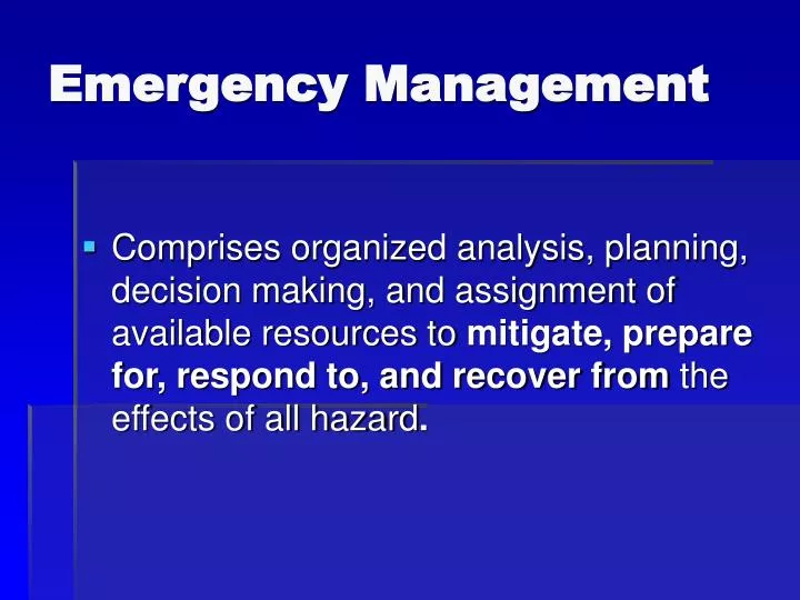 PPT - Emergency Management PowerPoint Presentation, free download - ID ...