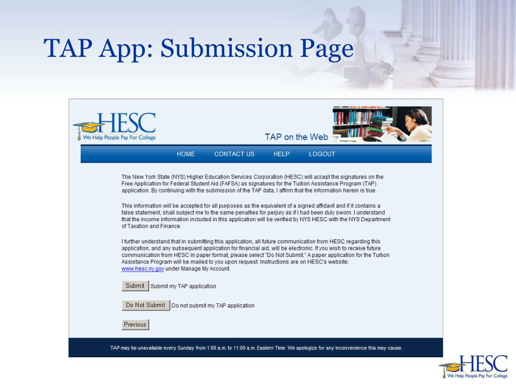 PPT - TAP Update Higher Education Services Corporation June 2013 ...