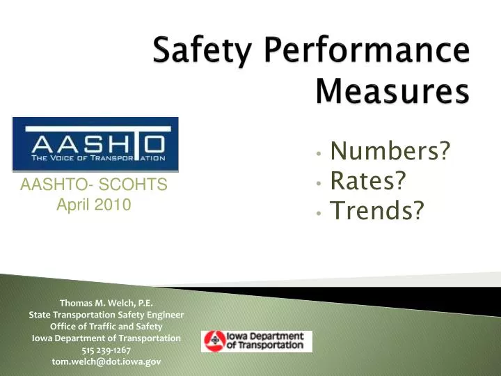 PPT - Safety Performance Measures PowerPoint Presentation, free ...