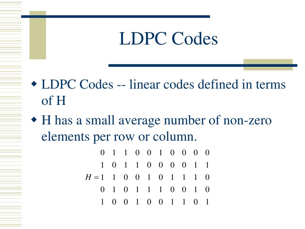 Ppt Optimizing Ldpc Codes For Message Passing Decoding Powerpoint