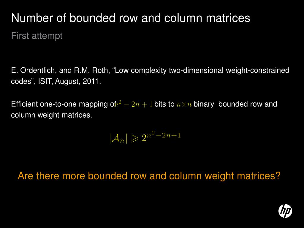Ppt Asymptotic Enumeration Of Binary Matrices With Bounded Row And Column Weights Powerpoint