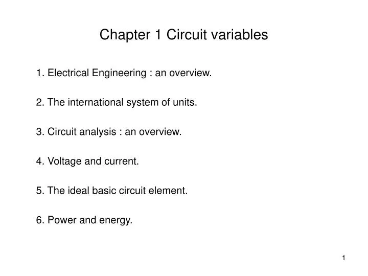 PPT - Chapter 1 Circuit variables PowerPoint Presentation, free download - ID:5172077