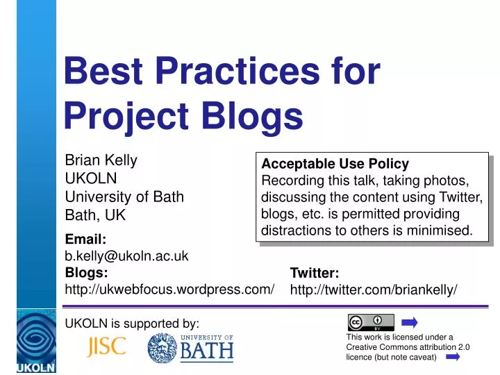 PPT - Best Practices for Project Blogs PowerPoint Presentation, free ...