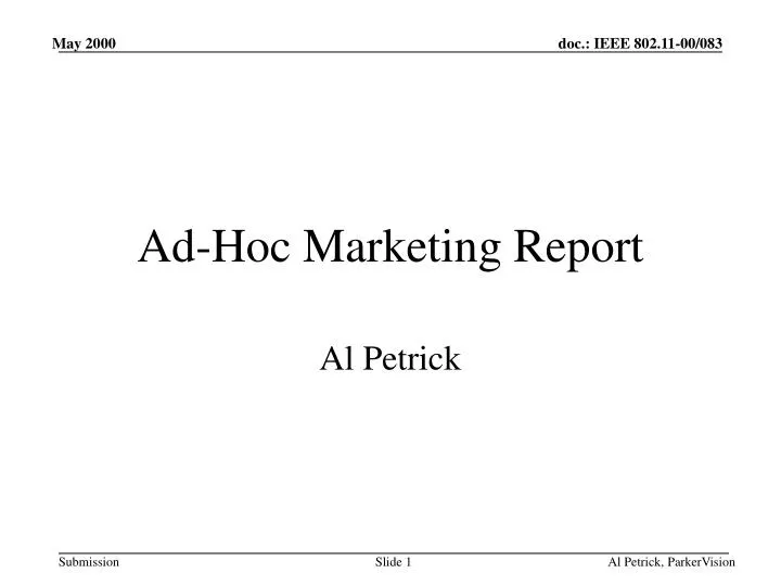 PPT - Ad-Hoc Marketing Report PowerPoint Presentation, free download ...