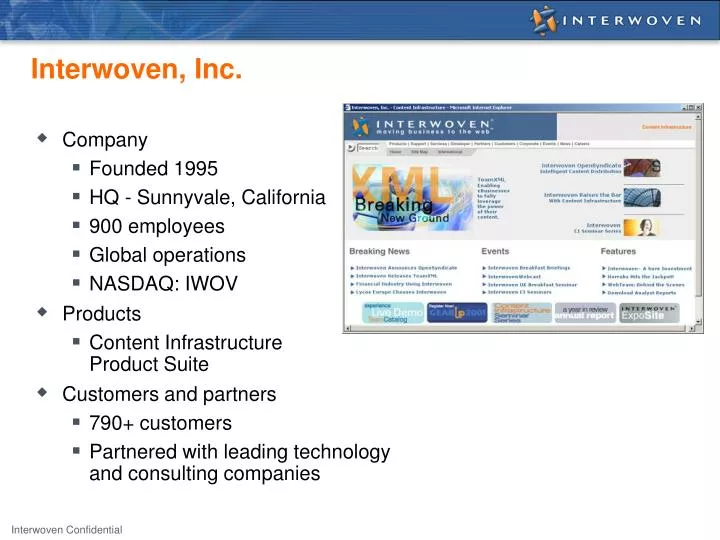 PPT - Interwoven, Inc. PowerPoint Presentation, free download - ID:5174263