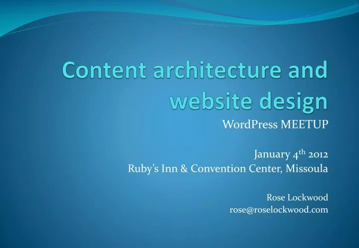 PPT - Content architecture and website design PowerPoint Presentation ...
