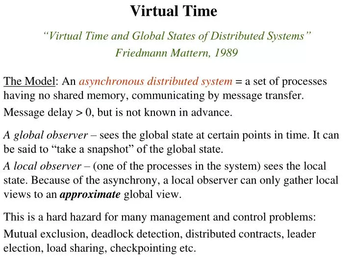 PPT - Virtual Time PowerPoint Presentation, free download - ID:5175224