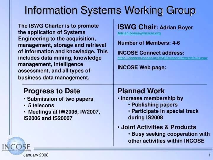 PPT - Information Systems Working Group PowerPoint Presentation, free ...