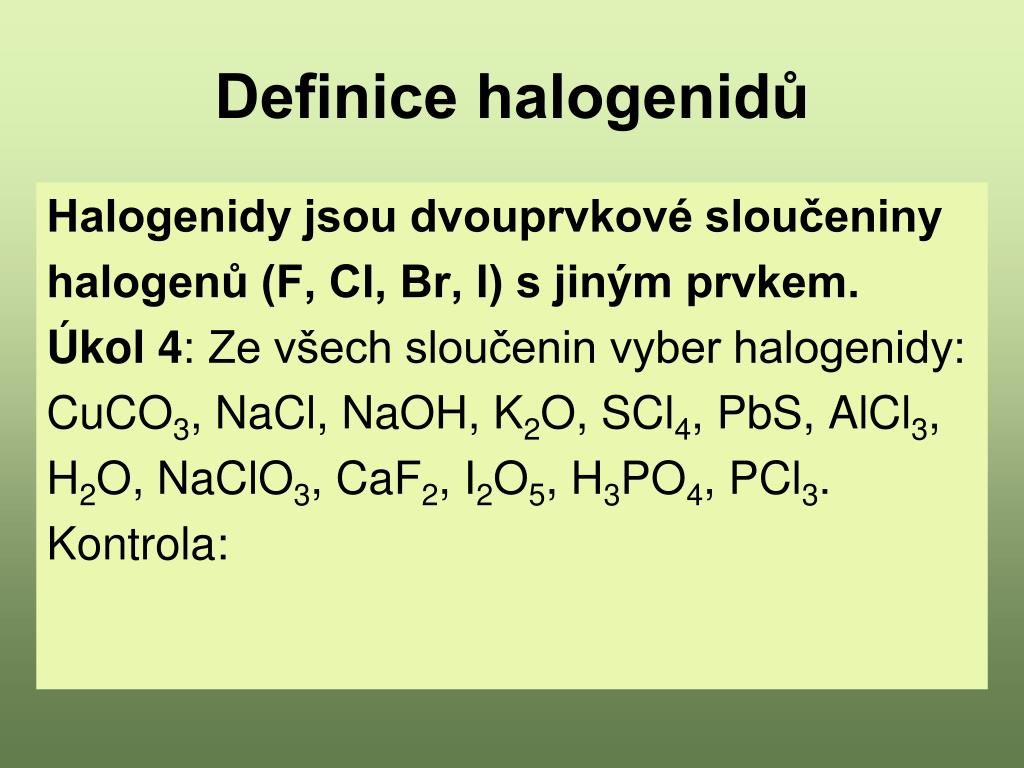 PPT - Chemické názvosloví anorganických sloučenin 1 PowerPoint ...
