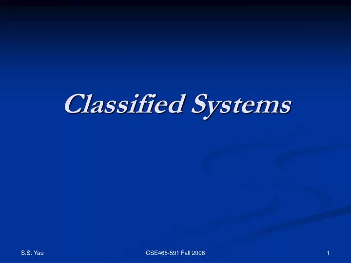 PPT - Classified Systems PowerPoint Presentation, free download - ID ...