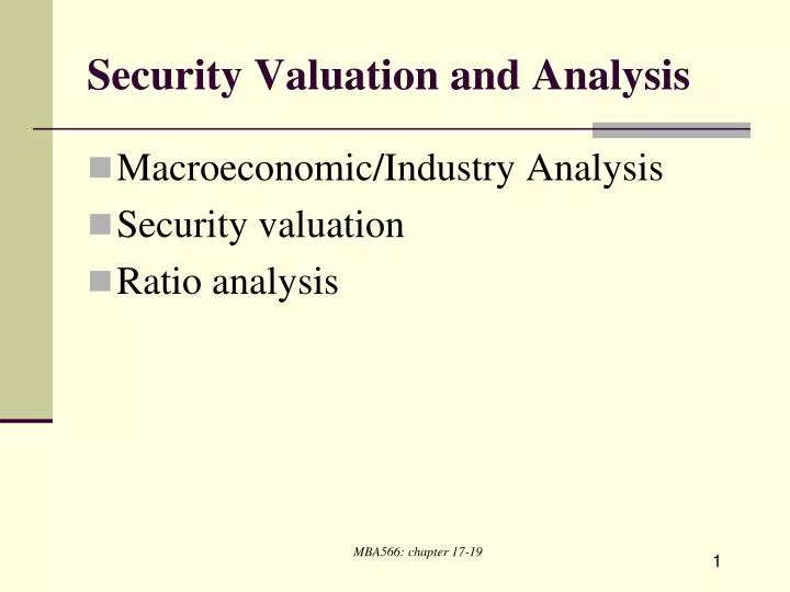 PPT - Security Valuation and Analysis PowerPoint Presentation, free ...