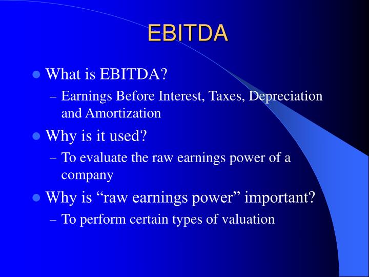 PPT - EBITDA PowerPoint Presentation - ID:5178156