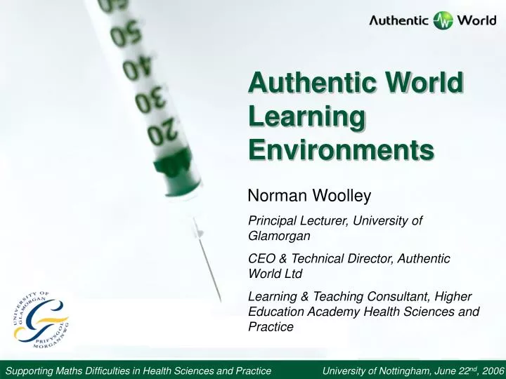 PPT - Authentic World Learning Environments PowerPoint Presentation ...