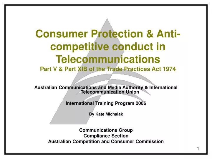 PPT - Australian Communications and Media Authority & International ...