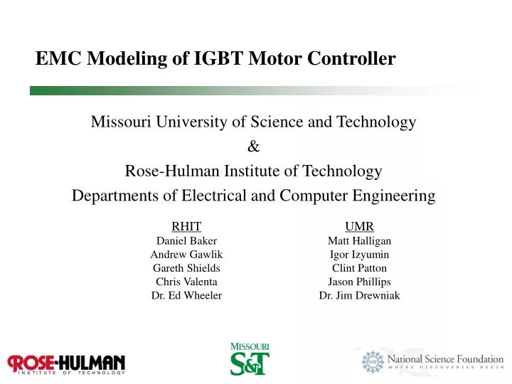 PPT - EMC Modeling of IGBT Motor Controller PowerPoint Presentation ...