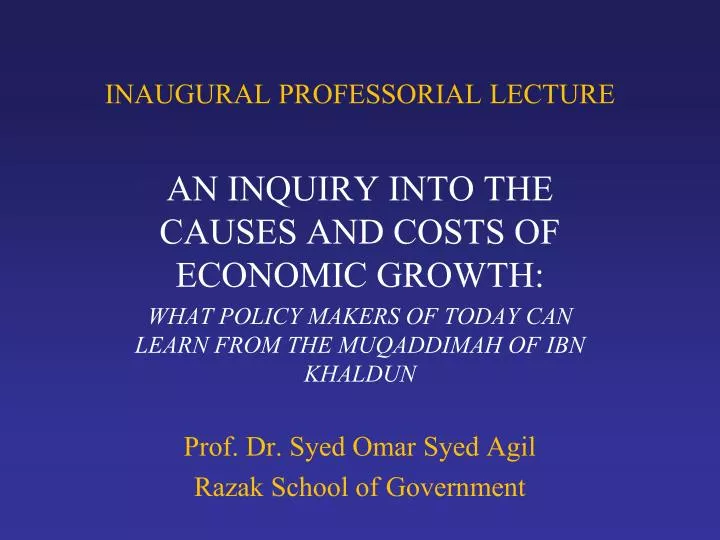 PPT - INAUGURAL PROFESSORIAL LECTURE PowerPoint Presentation, free ...