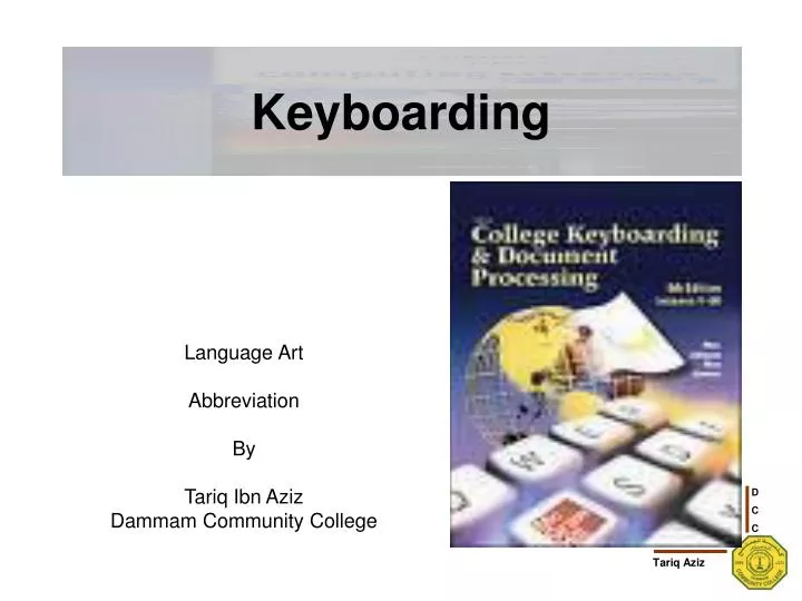 PPT - Keyboarding PowerPoint Presentation, free download - ID:5182380