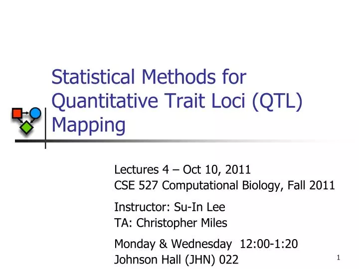 Ppt Statistical Methods For Quantitative Trait Loci Qtl Mapping Powerpoint Presentation Id