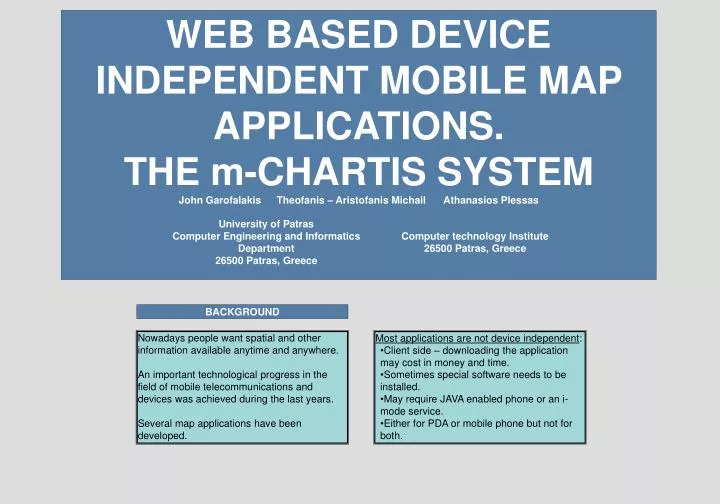 PPT - WEB BASED DEVICE INDEPENDENT MOBILE MAP APPLICATIONS. THE m ...