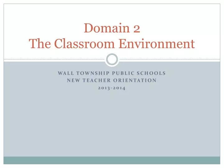 PPT - Domain 2 The Classroom Environment PowerPoint Presentation, free ...