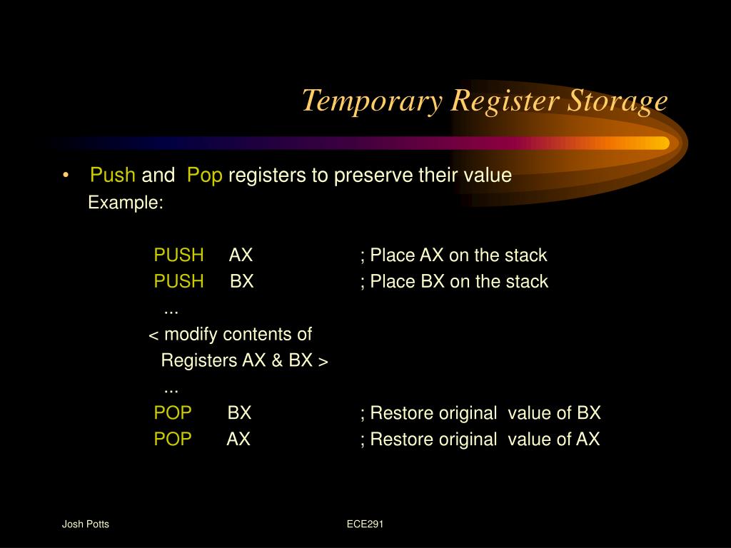 PPT - Computer Engineering II Lecture on Program Stack and Procedures ...