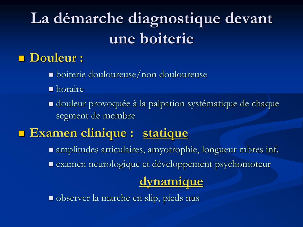 PPT - DYSPLASIE DE HANCHE BOITERIE DE L’ENFANT STRATEGIE DE ...