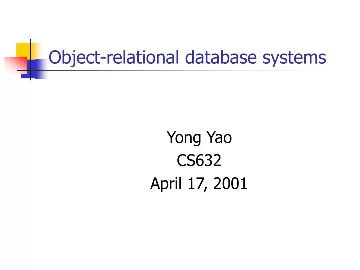 Ppt Object Relational Database Systems Powerpoint Presentation Free