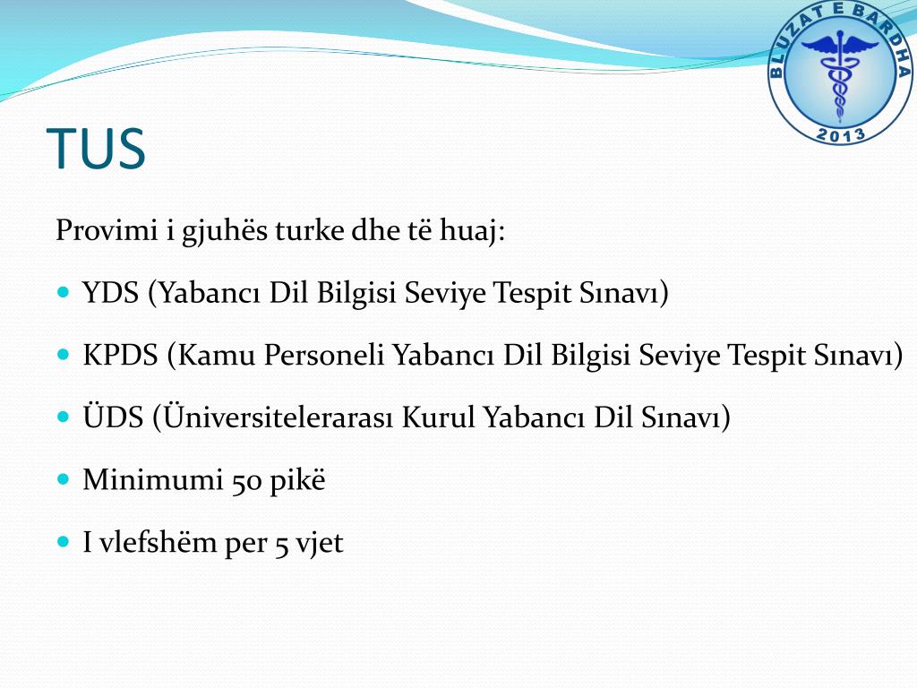 PPT - Kriteret për të fituar të drejtën për specializim në Turqi,SHBA ...