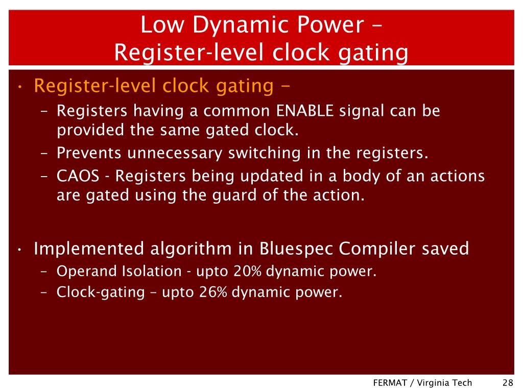 PPT - Low Power Hardware Synthesis from Concurrent Action Oriented Specifications (CAOS ...
