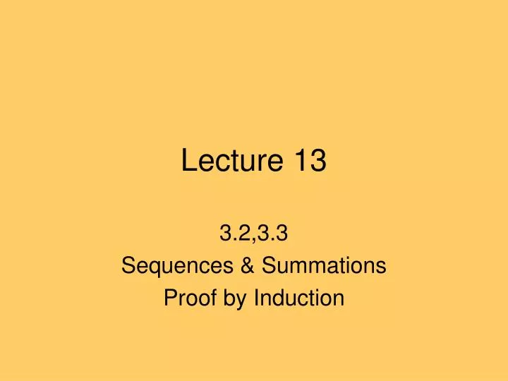 PPT - Lecture 13 PowerPoint Presentation, free download - ID:5187776