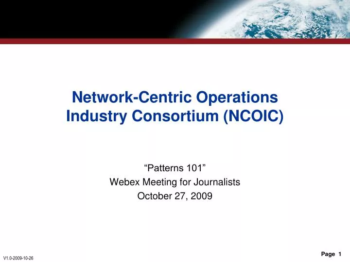 PPT - Network-Centric Operations Industry Consortium (NCOIC) PowerPoint ...