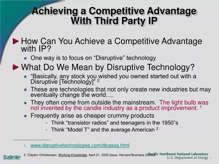 PPT - Achieving a Competitive Advantage With Third Party IP PowerPoint ...