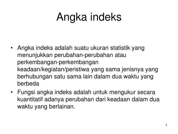 PPT - Angka indeks PowerPoint Presentation, free download - ID:5188527