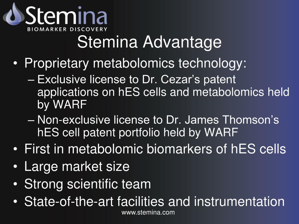 PPT - Stemina Biomarker Discovery Wisconsin Science & Technology ...