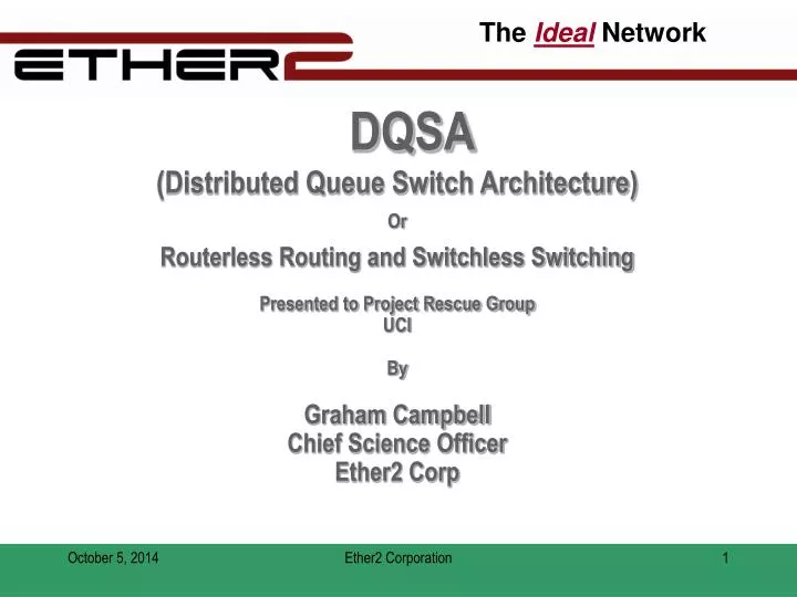 PPT - DQSA (Distributed Queue Switch Architecture) Or Routerless ...