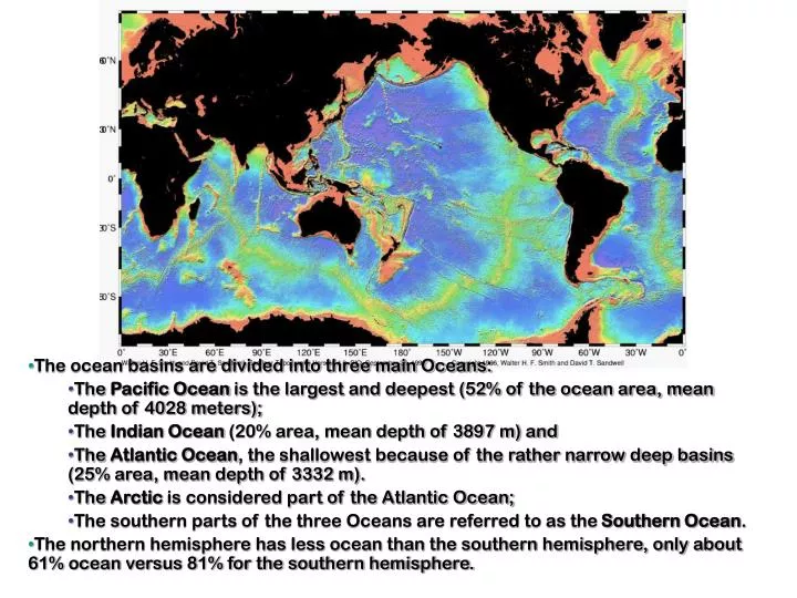 PPT - The ocean basins are divided into three main Oceans: PowerPoint ...