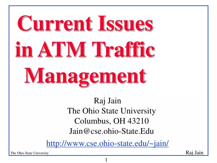 PPT - Current Issues in ATM Traffic Management PowerPoint Presentation ...