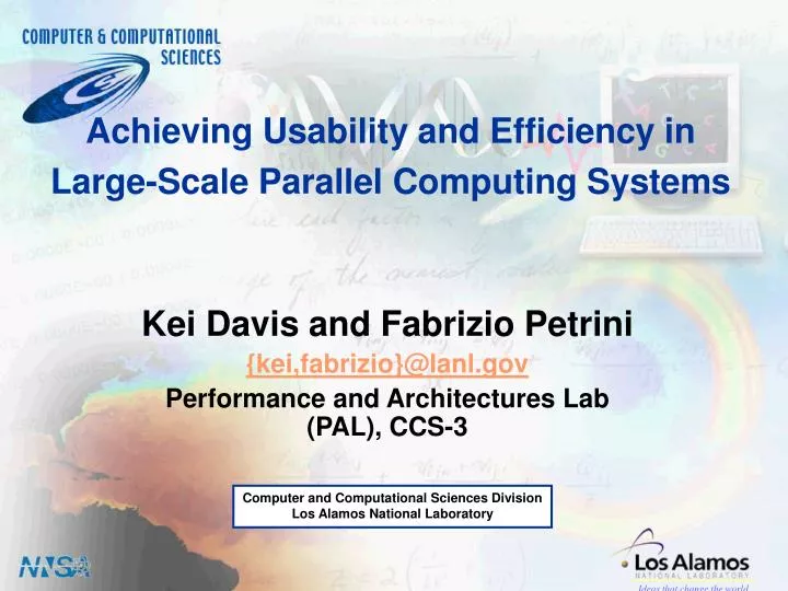 PPT - Achieving Usability and Efficiency in Large-Scale Parallel ...