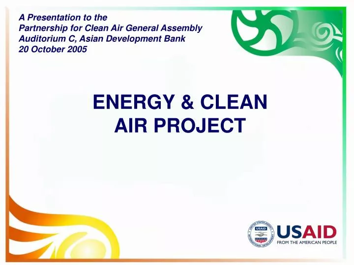 PPT - ENERGY & CLEAN AIR PROJECT PowerPoint Presentation, free download ...