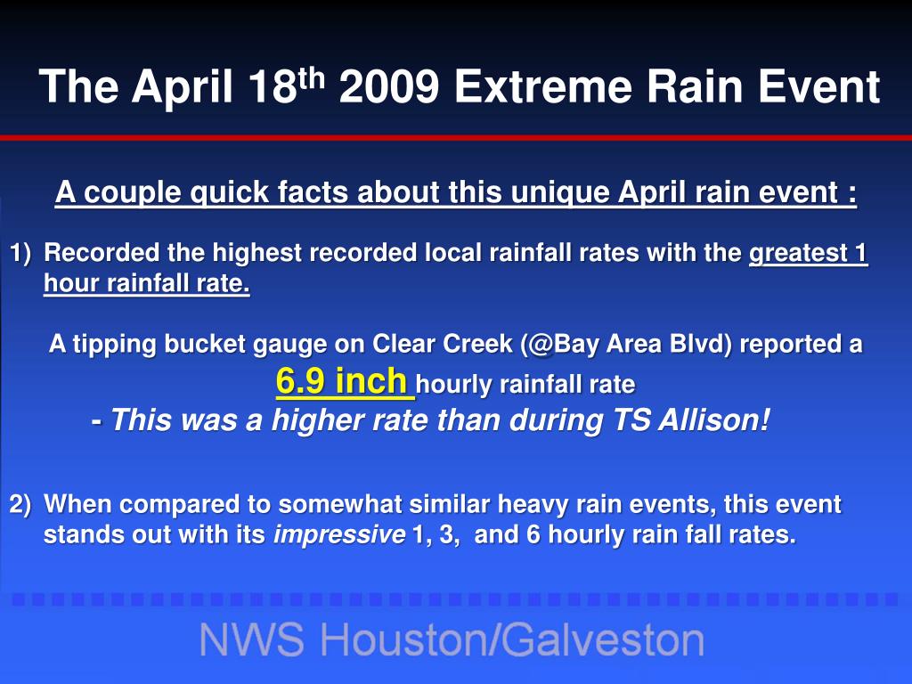 PPT - The April 18 th 2009 Extreme Rain Event Presentation by Lance ...