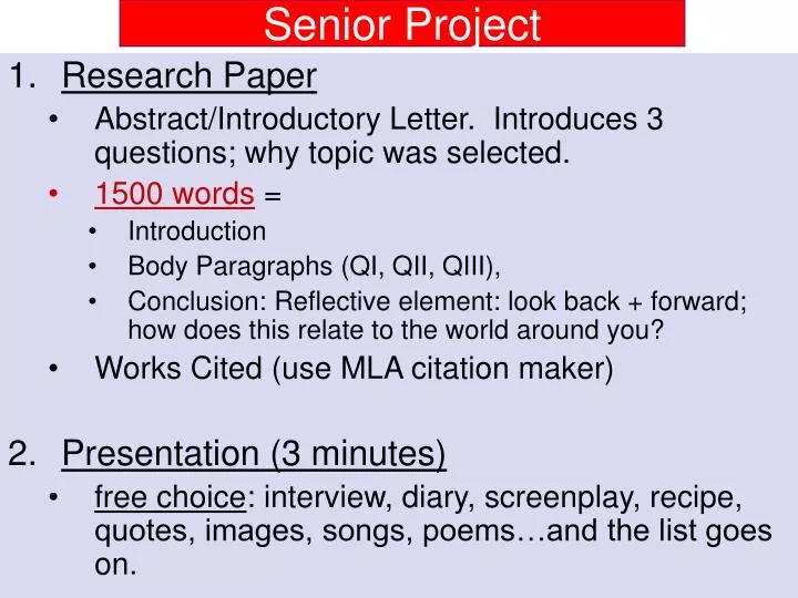 PPT - Senior Project PowerPoint Presentation, free download - ID:5192612