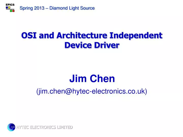 PPT - OSI and Architecture Independent Device Driver PowerPoint ...