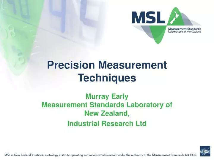 PPT - Precision Measurement Techniques PowerPoint Presentation, free ...