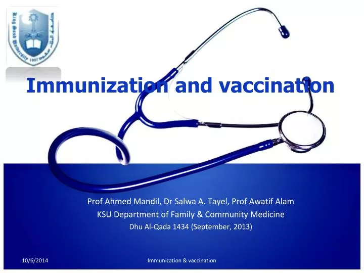 PPT - Immunization and vaccination PowerPoint Presentation, free ...