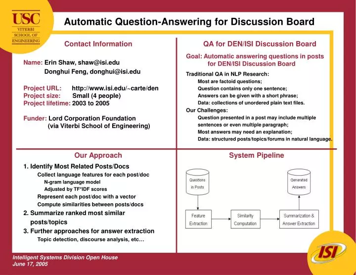 PPT - Automatic Question-Answering for Discussion Board PowerPoint ...