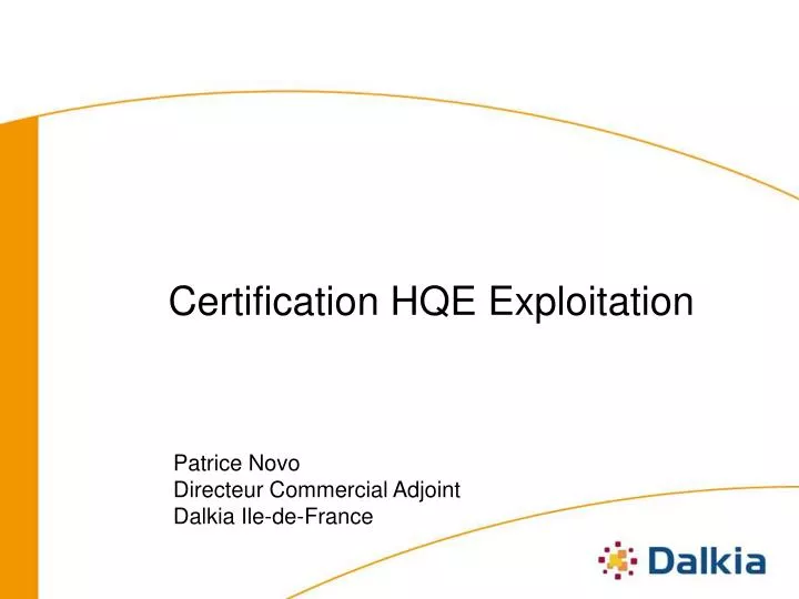 PPT - Certification HQE Exploitation PowerPoint Presentation, free download - ID:5196134