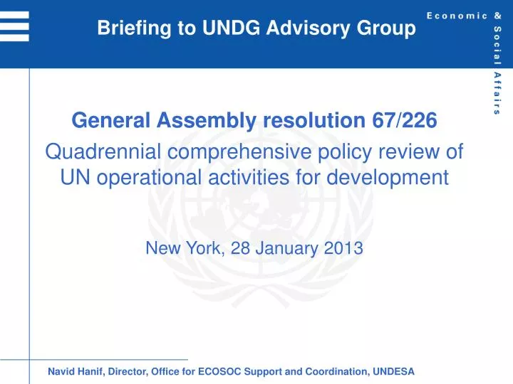 PPT - General Assembly resolution 67/226 PowerPoint Presentation, free ...