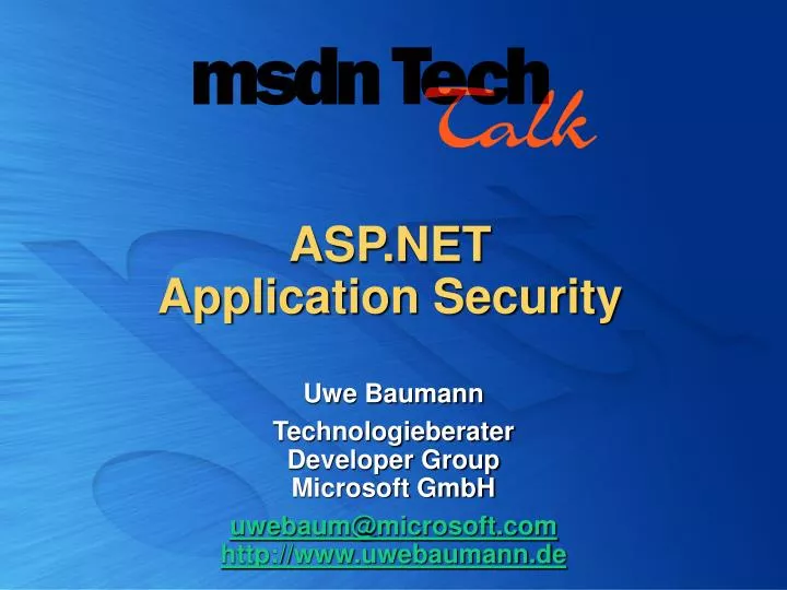 PPT - ASP.NET Application Security PowerPoint Presentation, free download - ID:5197363