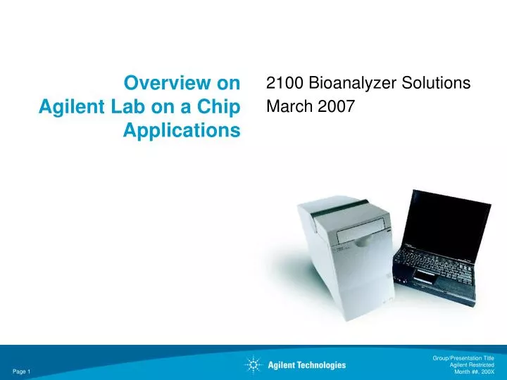 PPT - Overview on Agilent Lab on a Chip Applications PowerPoint ...