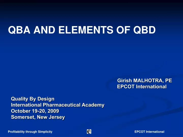 PPT - QBA AND ELEMENTS OF QBD PowerPoint Presentation, free download ...